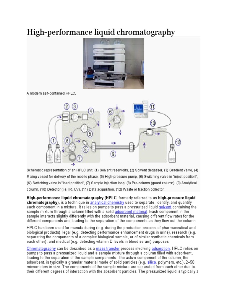 HPLC | PDF | High Performance Liquid Chromatography | Chromatography