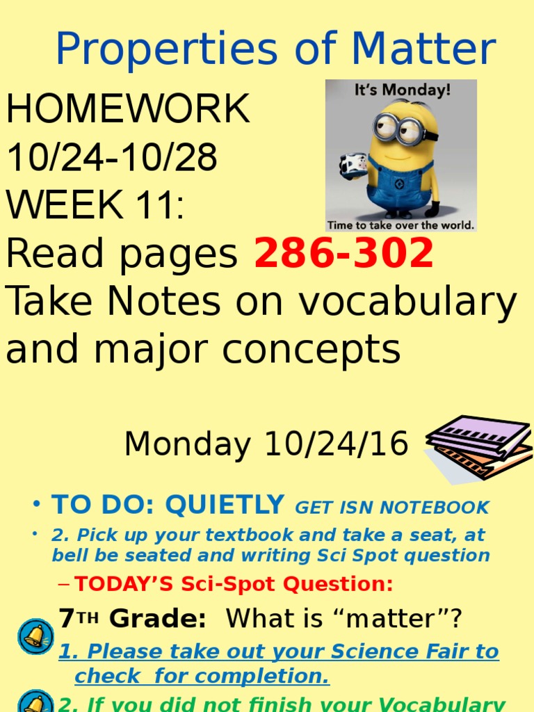 Grade 8 Week 11 Properties of Matter Notes | PDF