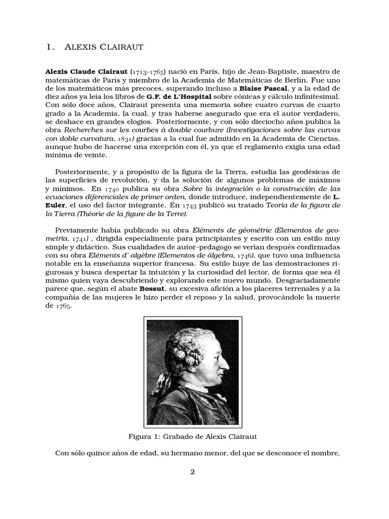 Alexis Claude Clairaut: Un genio precoz de las matemáticas y la física ...