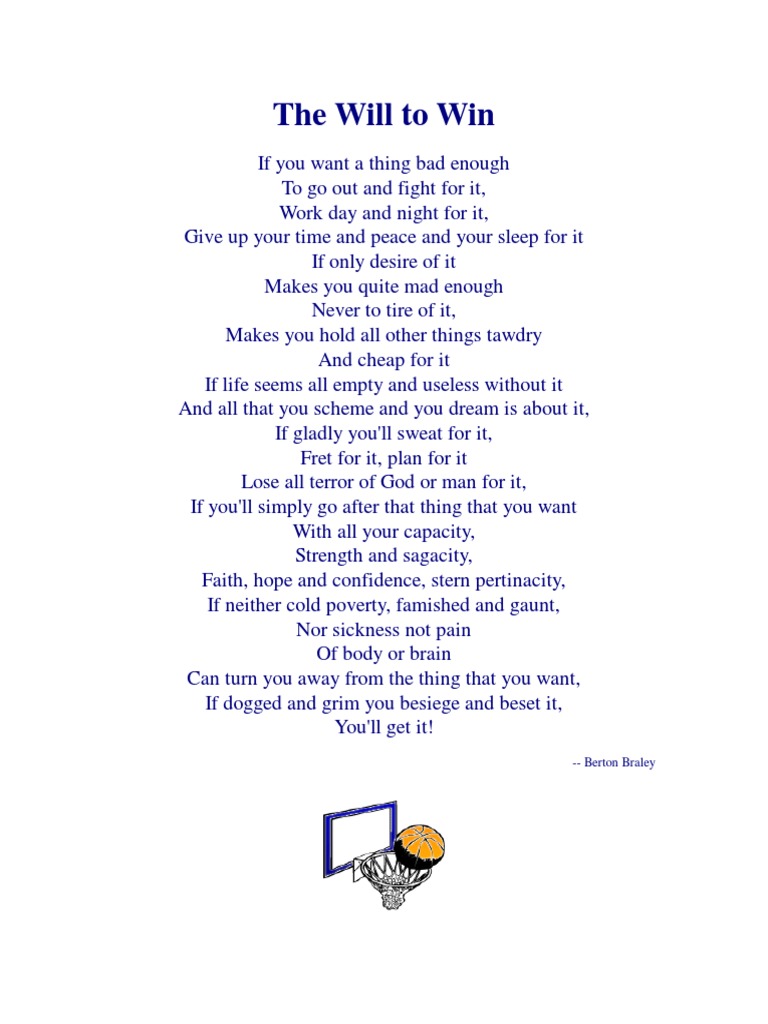 The Will To Win: - Berton Braley | PDF
