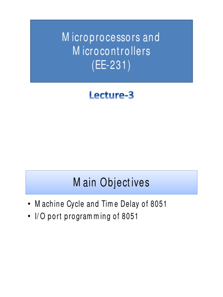 Lecture-3 (Microprocessors and Microcontrollers) | PDF | Central Processing Unit | Input/Output