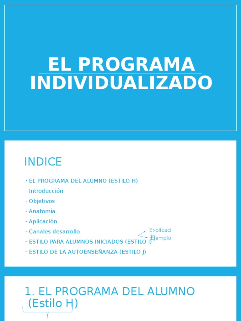 Programa Individualizado, Alumnado Iniciado y Autoenseñanza | PDF ...