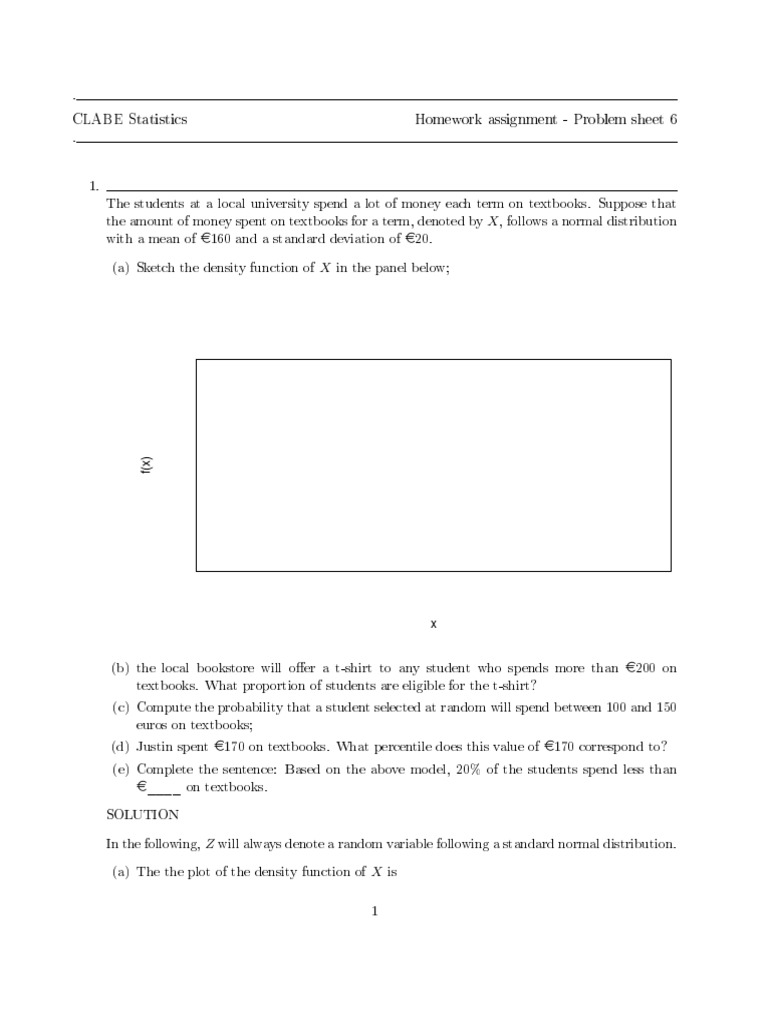 Clabe Problem Sheet 6 Solution | PDF | Probability Distribution | Normal Distribution