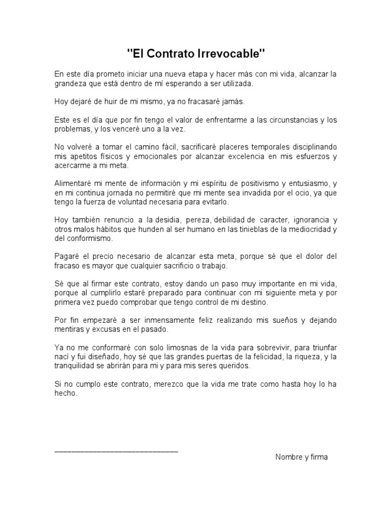 El Contrato Irrevocable | PDF