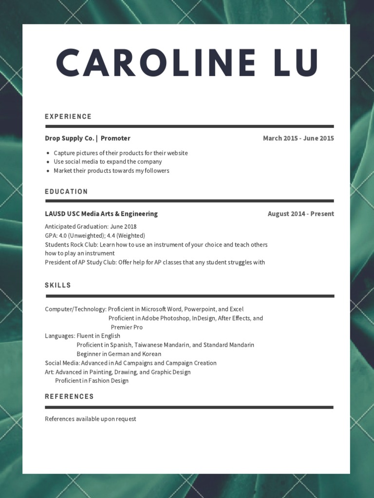 Caroline Lu 1 | PDF