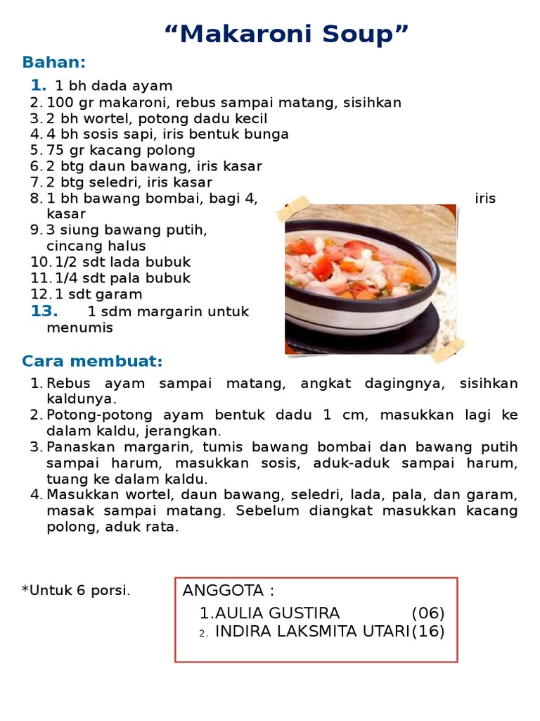 Tata Boga Resep Sup | PDF