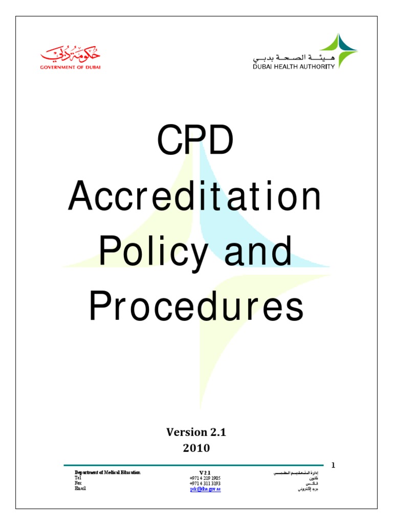 CPD Accreditation Policy and Procedure V2.1 | Professional Development ...
