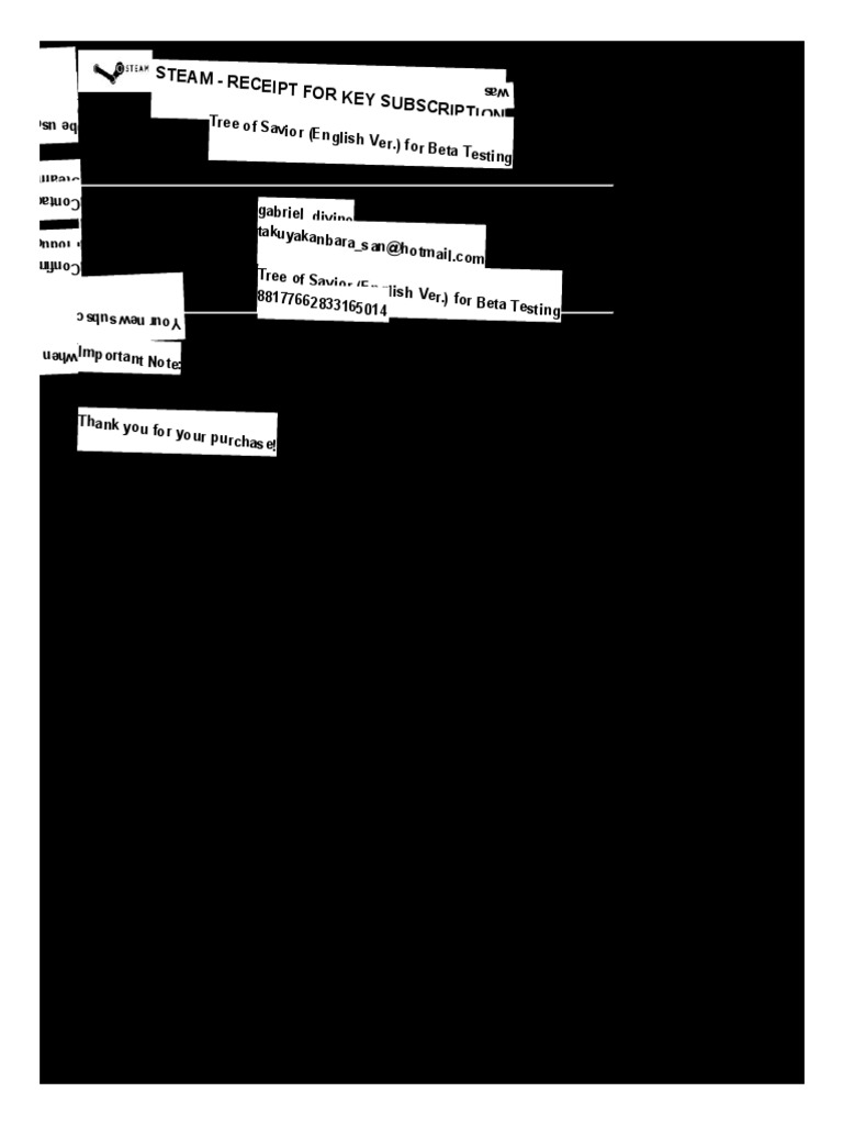 Steam - Receipt For Key Subscription | PDF