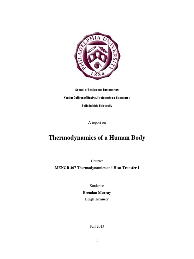Thermodynamics of A Human Body | PDF | Heat Transfer | Heat