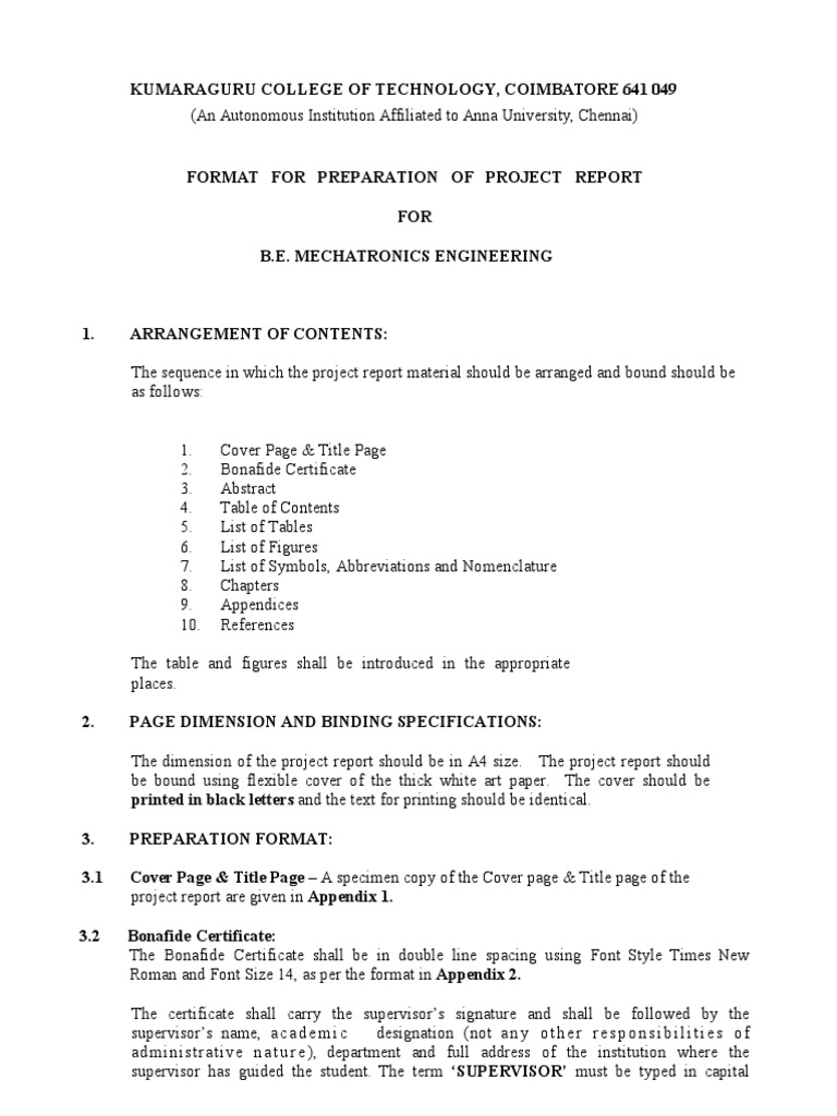 Engineering Project Report Format | PDF | Citation | Abstract (Summary)