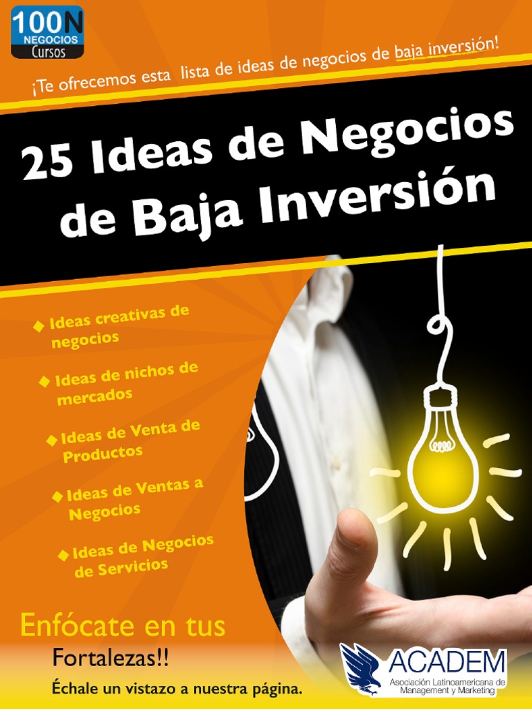 25 Ideas de Negocios Baja Inversion | PDF | Internet | Comercio electrónico
