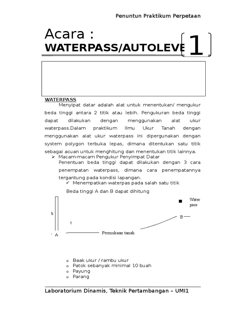 Modul 1. Water Pass | PDF