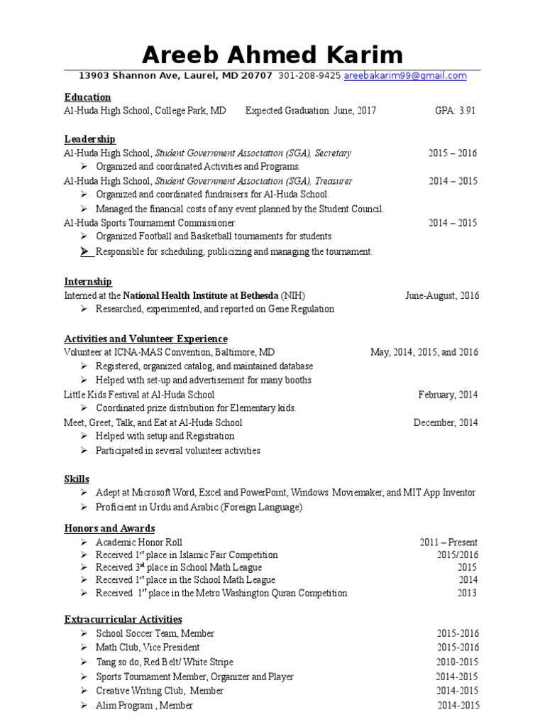 Areeb Resume High Updated 5 | PDF