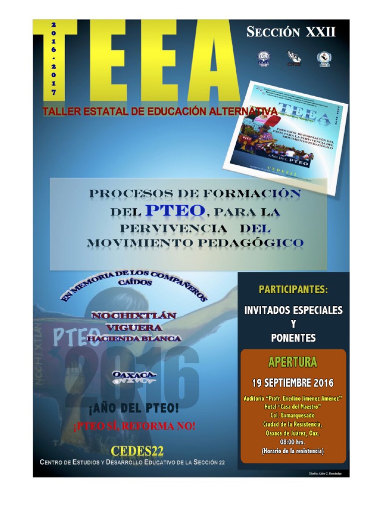 Cartel Teea Ciclo Escolar 2016 2017 Pdf