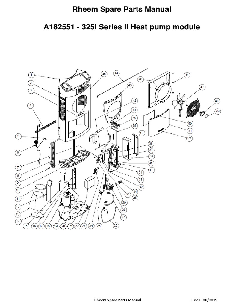 Spare Parts - Rheem Heat Pumps Water Heaters & Pool Heating | PDF