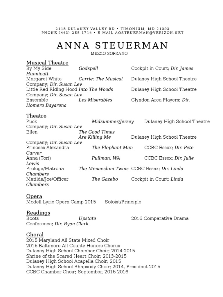 Performance Resume | PDF | Art