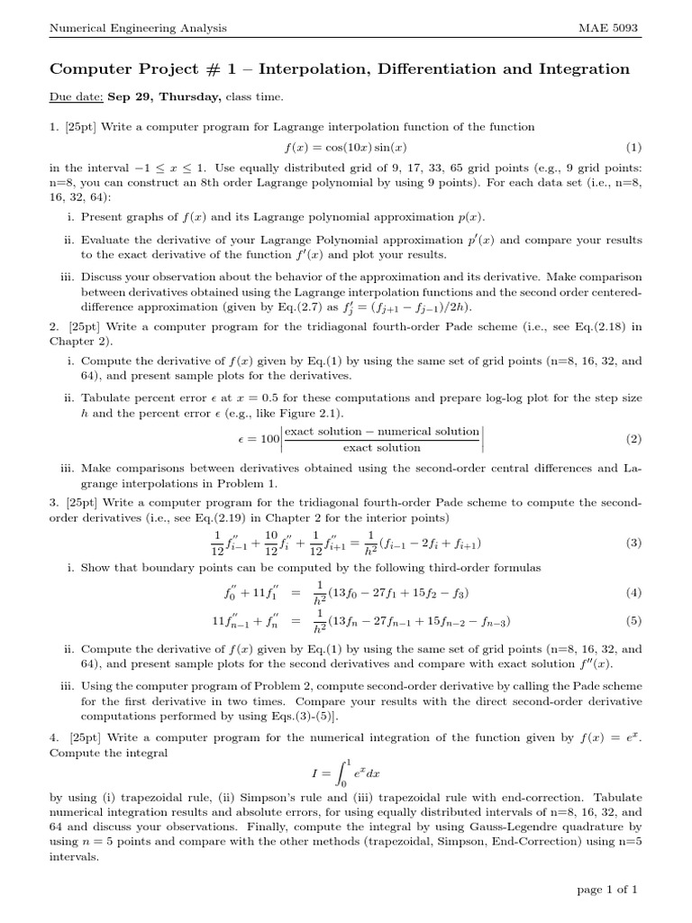 Numerical Analysis of Interpolation, Differentiation & Integration | PDF | Numerical Analysis ...