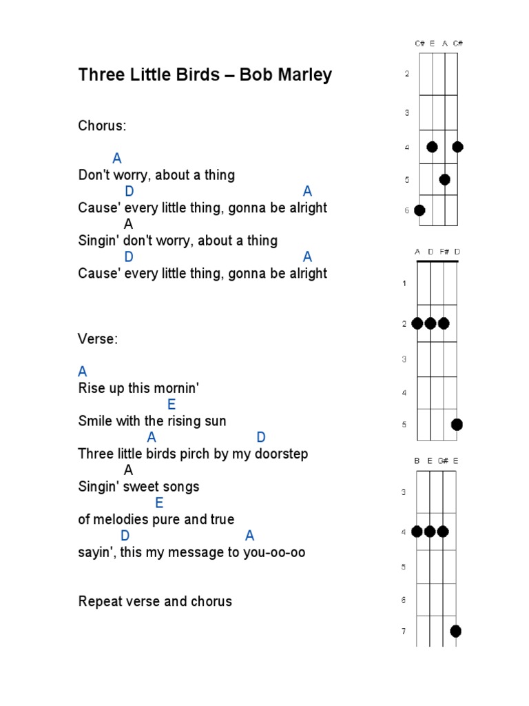 Three Little Birds - Bob Marley PDF | PDF