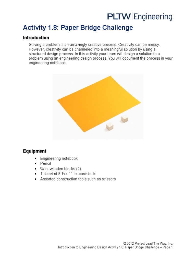 1 8 Paper Bridge Challenge | PDF | Paper | Design