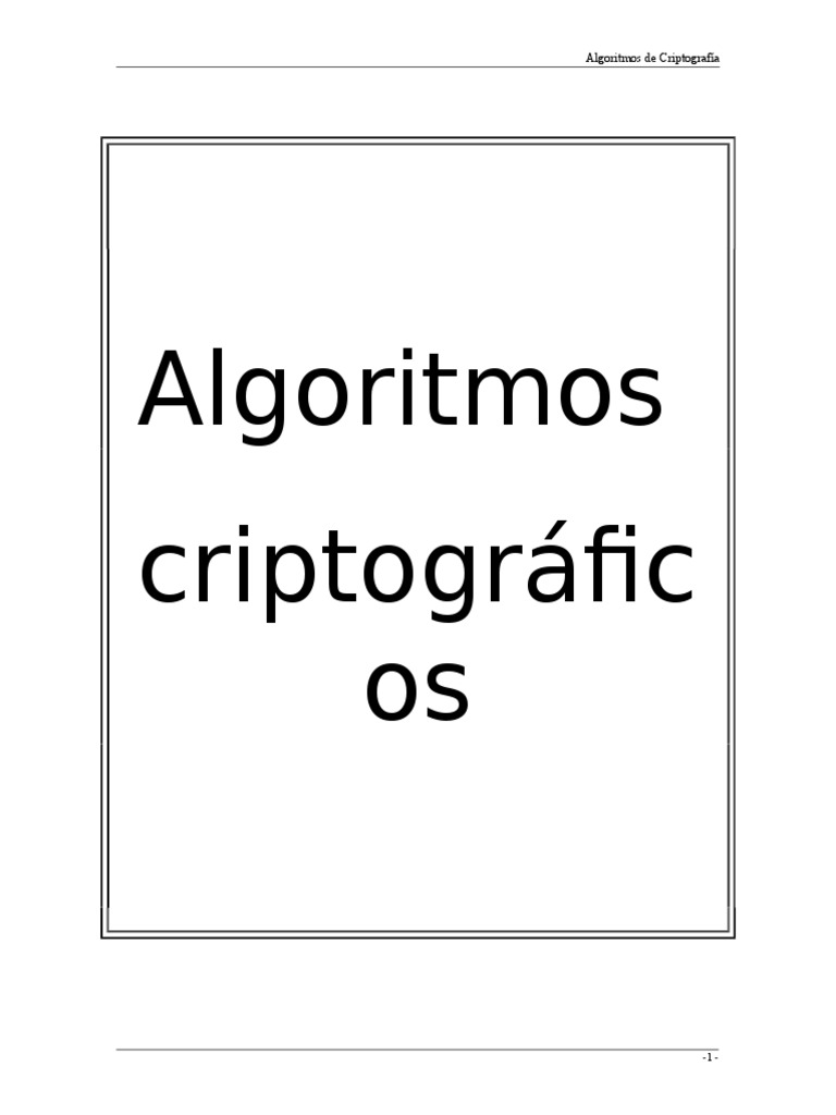 Algoritmos Criptograficos | PDF | Clave (criptografía) | Criptografía