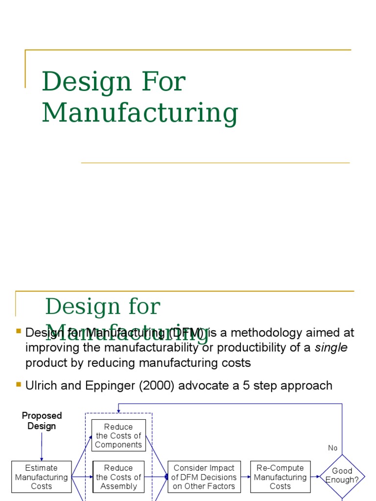 Design For Manufacturing | PDF | Industries | Production And Manufacturing