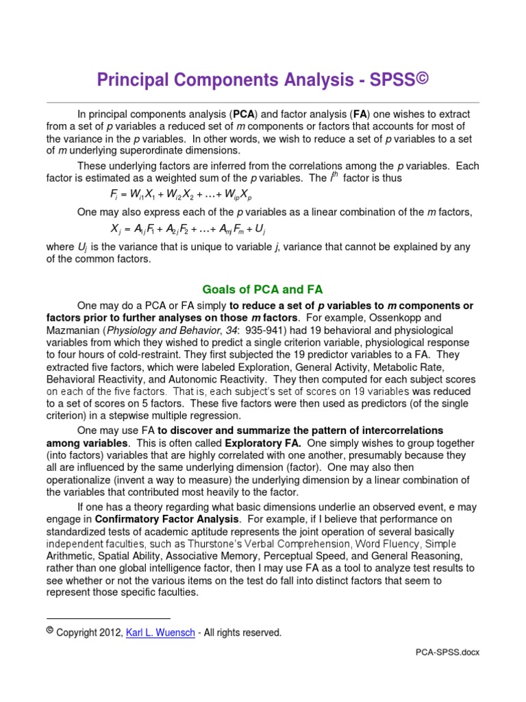Pca SPSS | PDF | Factor Analysis | Principal Component Analysis