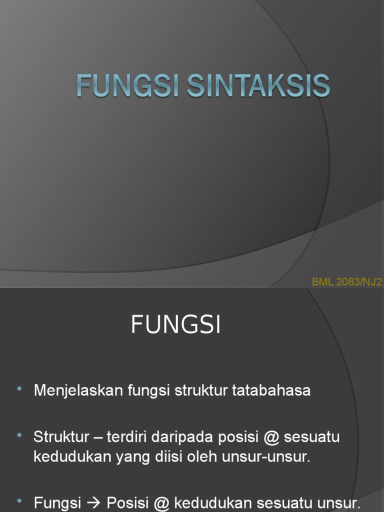Fungsi Sintaksis | PDF