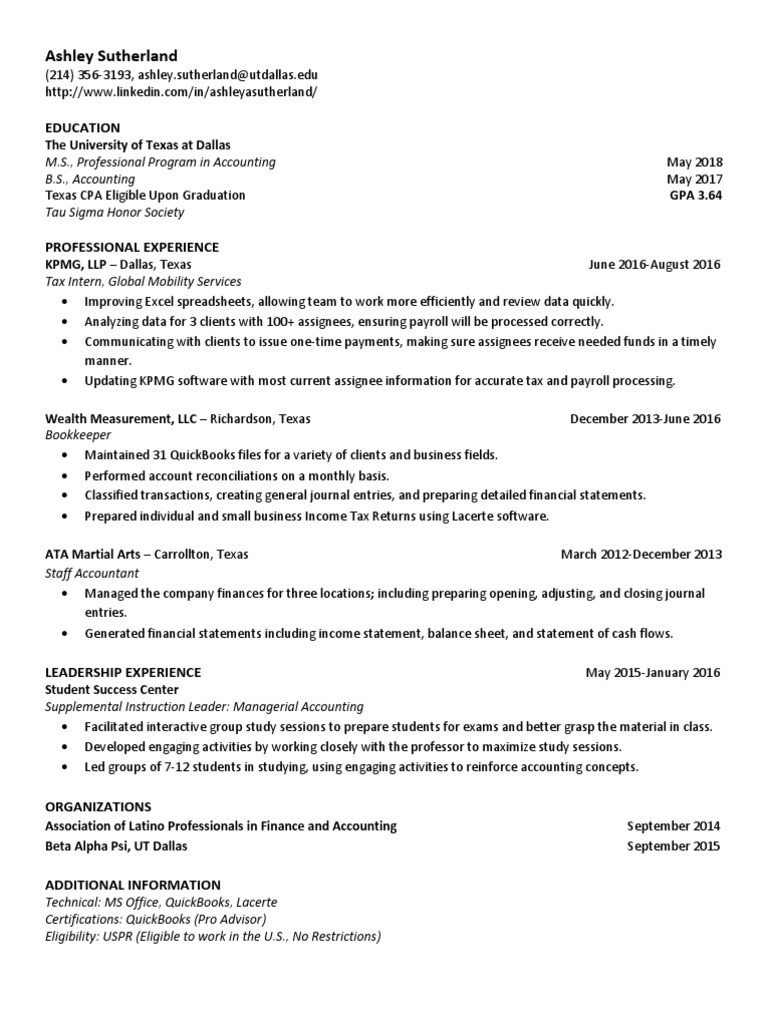 Ashley Sutherland Ppa Resume | PDF