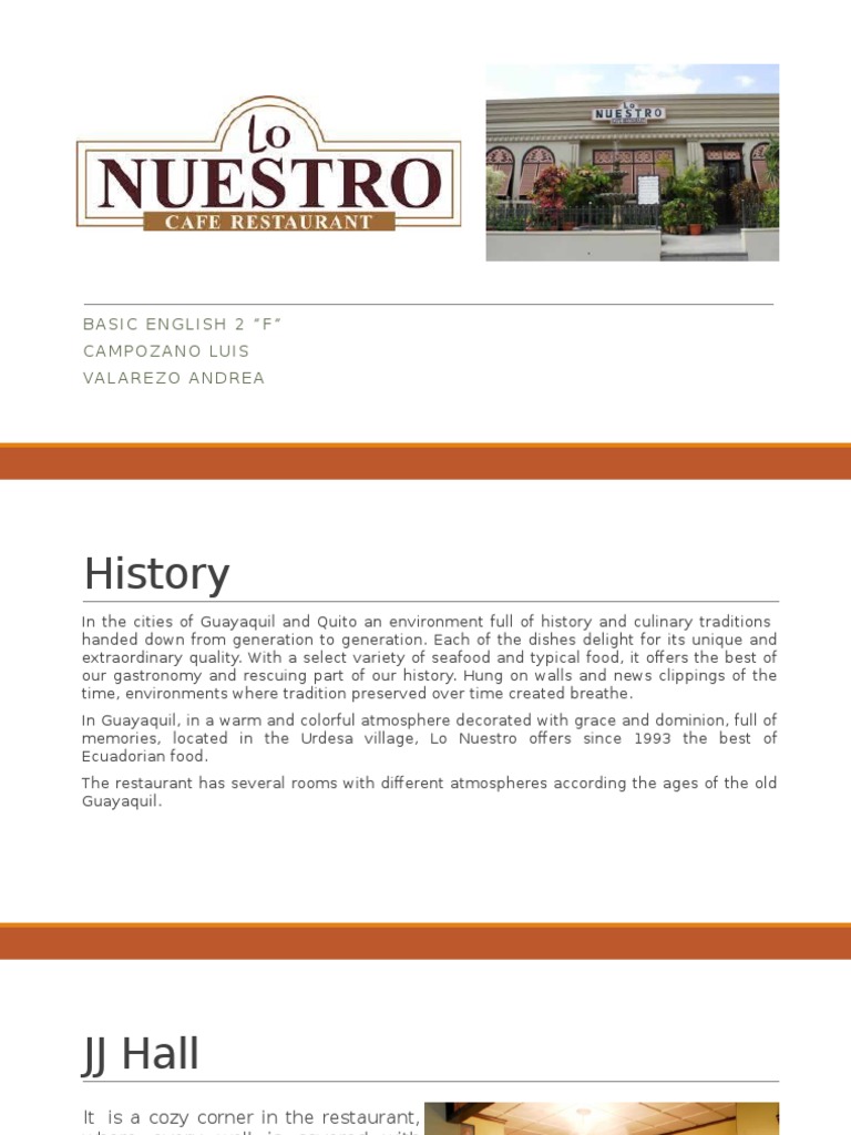 Lo Nuestro Restaurante | PDF | Restaurants | Ecuador
