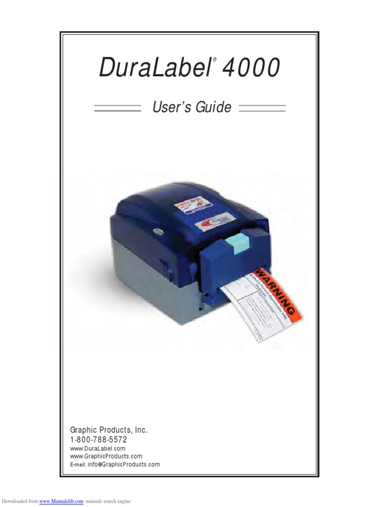 Duralabel 4000: User'S Guide | PDF | Microsoft Word | Microsoft Excel