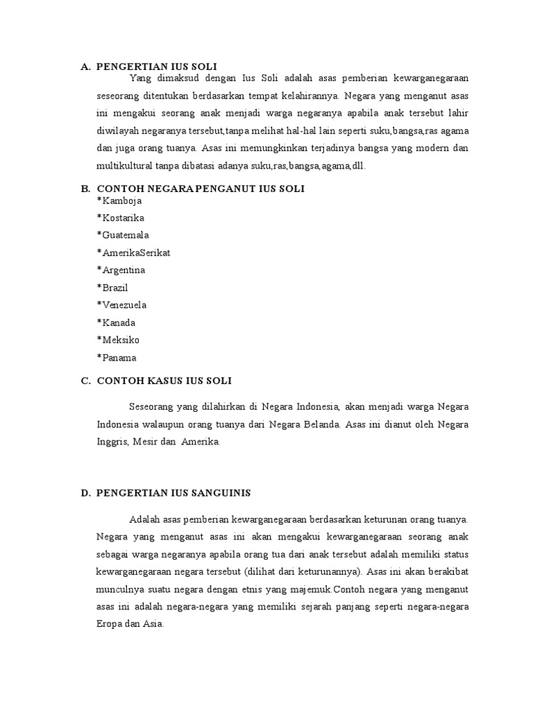 Pengertian Ius Soli | PDF