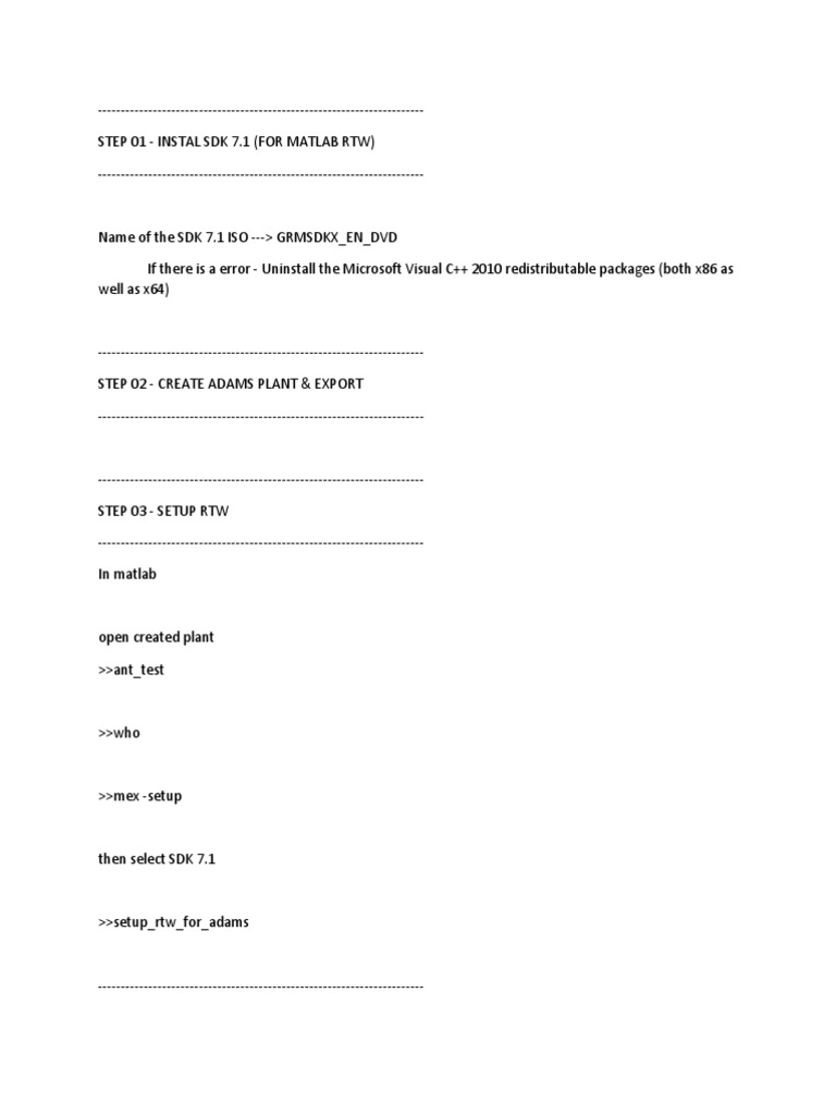 Adams Matlab Co-Simulation | PDF