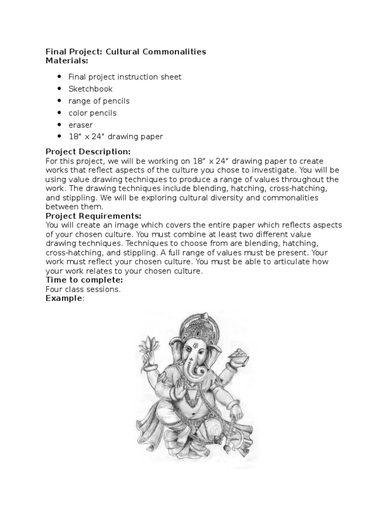 Final Project Instruction Outline | PDF | Home & Garden | Art