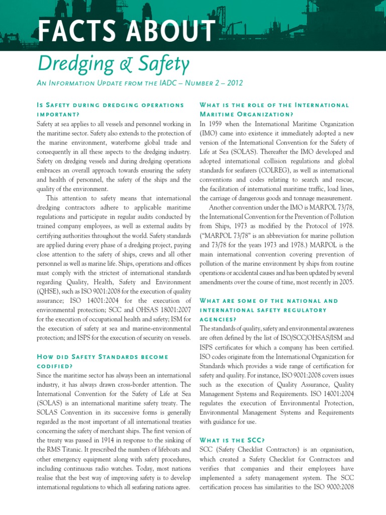 Dredging Operations Safety Standards | PDF | Occupational Safety And ...