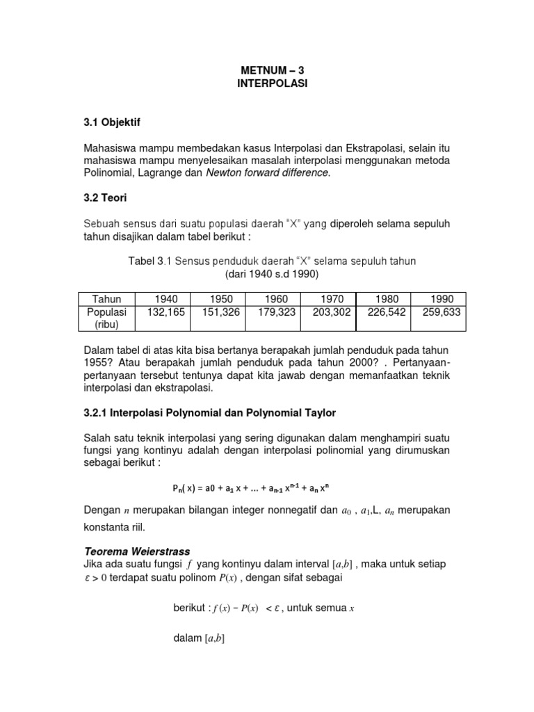 Interpolasi Polinomial dan Lagrange | PDF | Metode & Bahan Ajar | Sains & Matematika