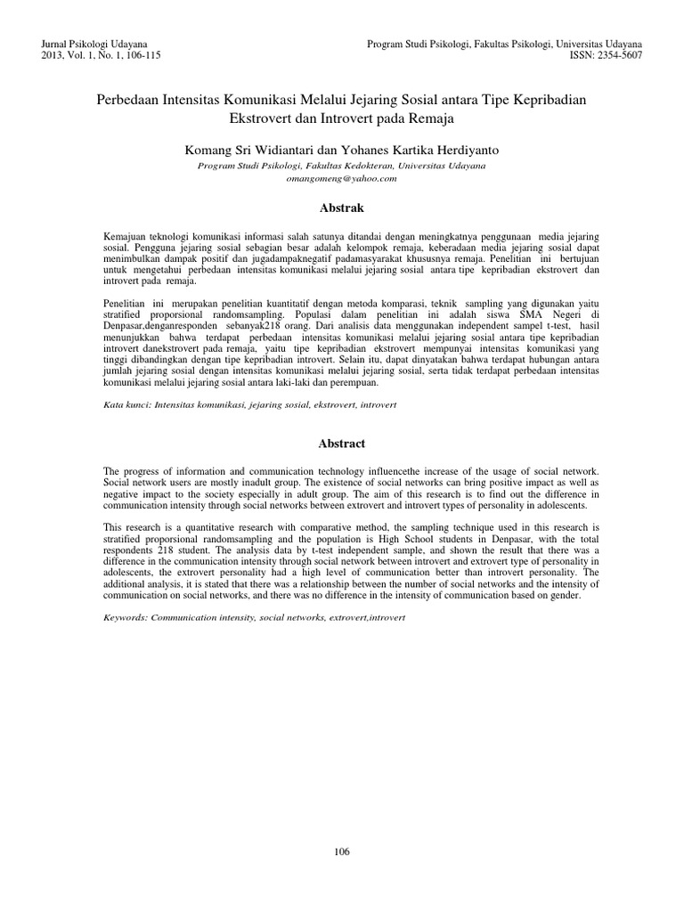 Tipe Kepribadian Ekstro Intro PDF | PDF