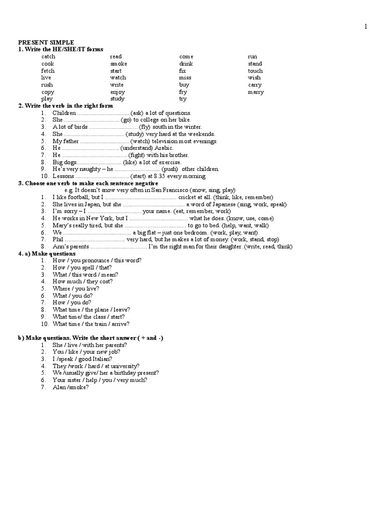 Present Simple-ENGLISH | PDF