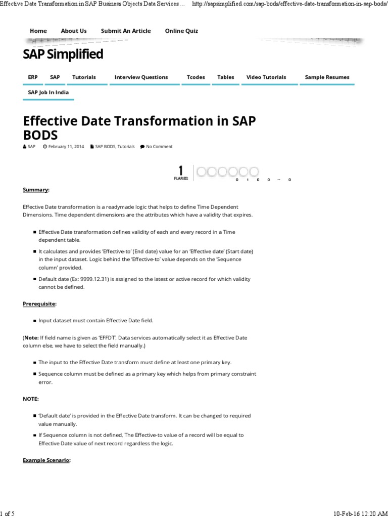 Effective Date Transformation in SAP Business Objects Data Services ...