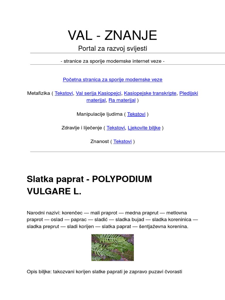 Slatka Paprat - Korenček | PDF