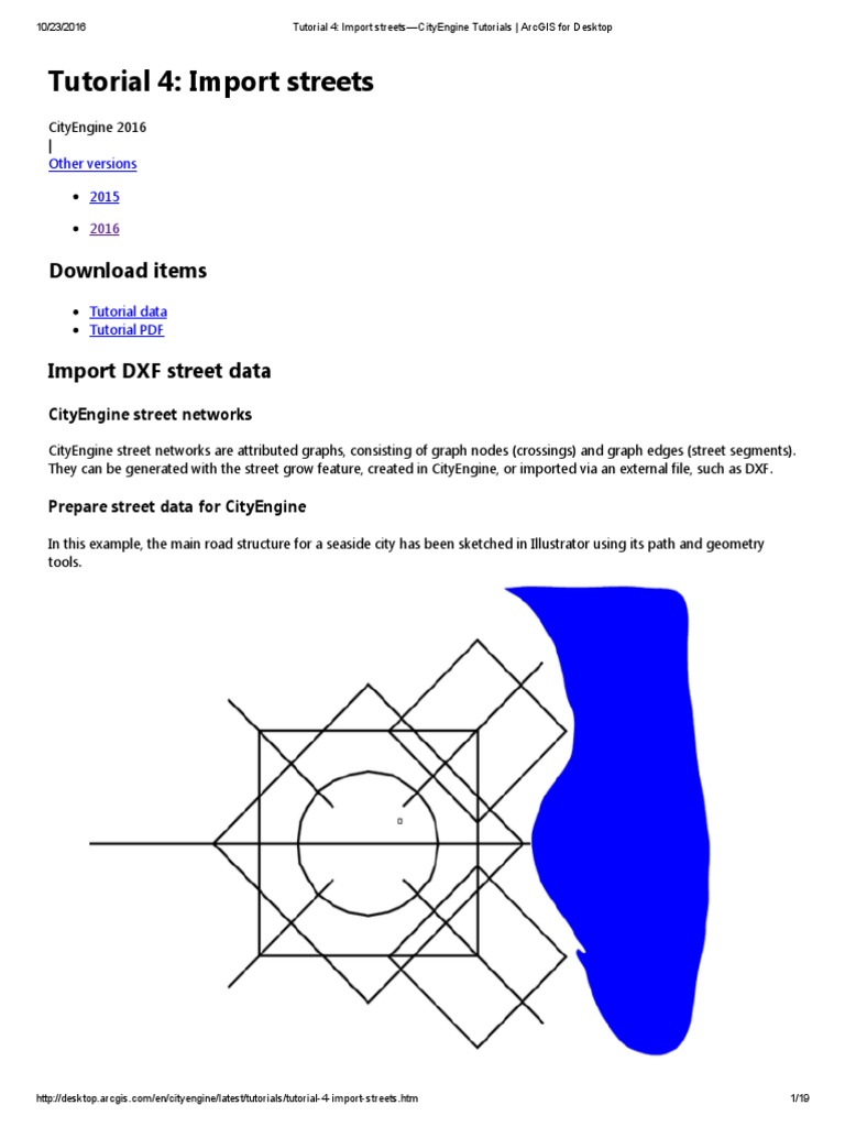 Tutorial 4 - Import Streets-CityEngine Tutorials - ArcGIS For Desktop ...