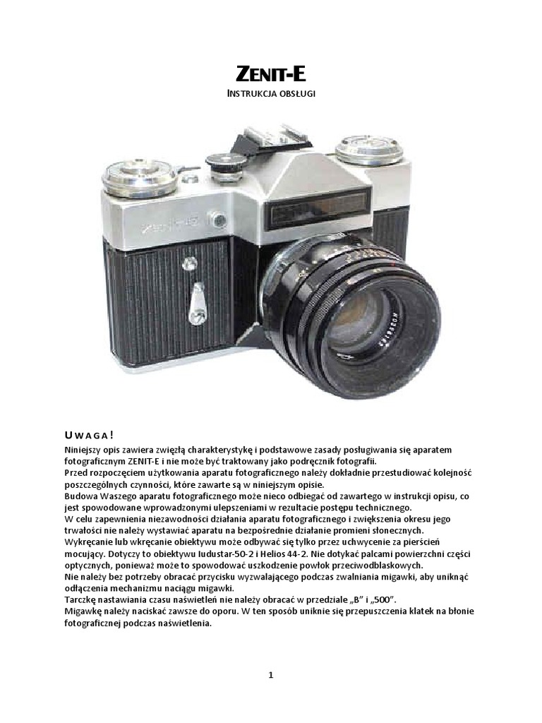 Zenit-E - Instrukcja Obså Ugi Po Polsku PDF | PDF