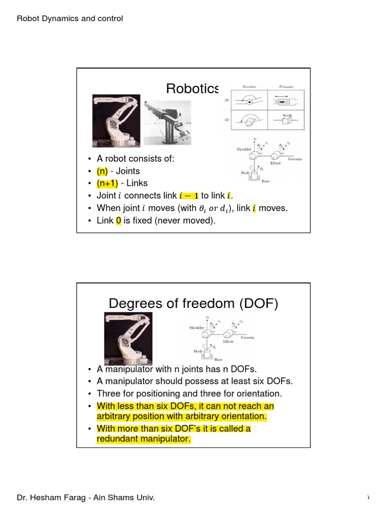 Robotics: Robot Dynamics and Control | PDF | Kinematics | Coordinate System