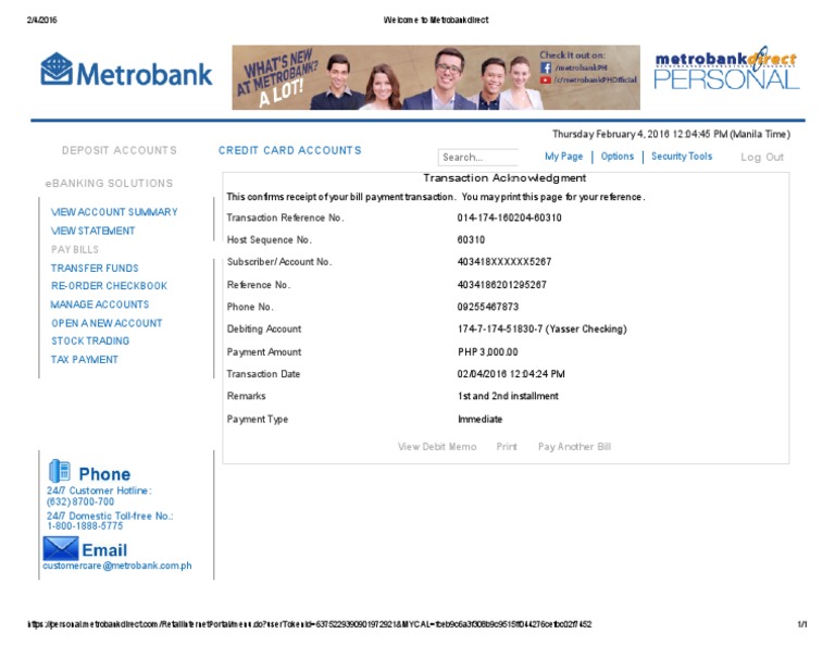Credit Card Accounts: Deposit Accounts Log Out Ebanking Solutions | PDF