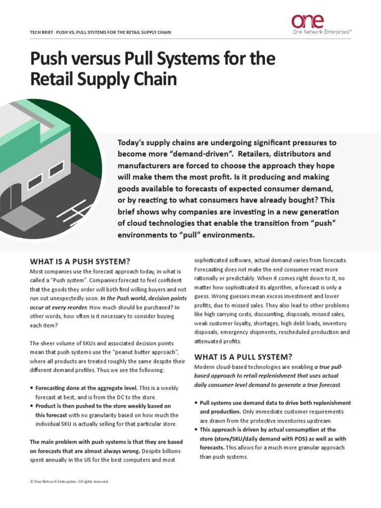 Push Vs Pull Systems in Retail Supply Chain 2014.1 | PDF | Retail ...