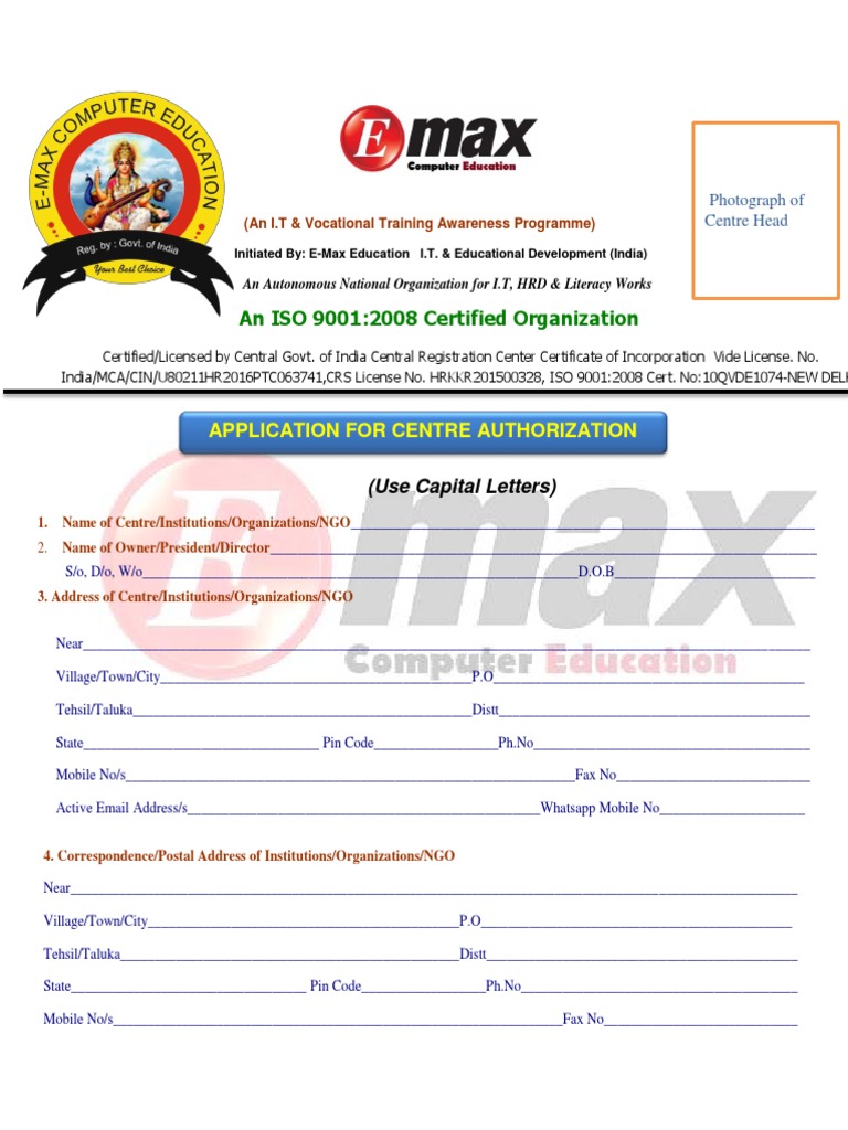 Computer Center Reg. Form | PDF | Fee | Government
