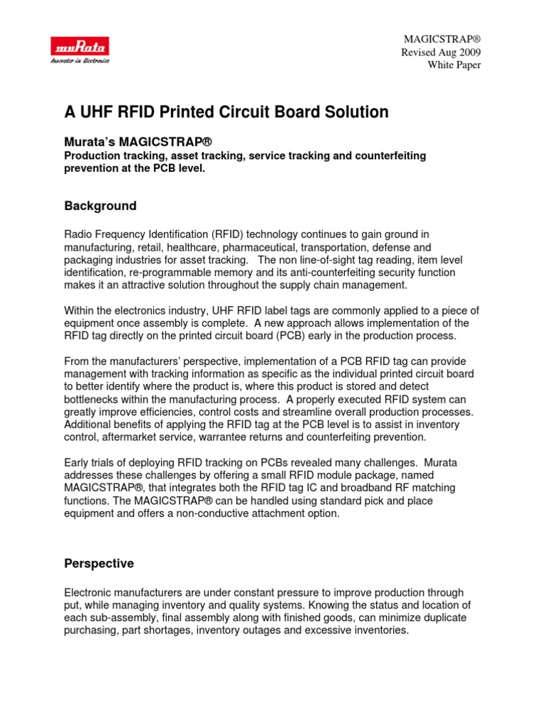 Promo Magicstrap Rfidwhitepaper | PDF | Radio Frequency Identification ...