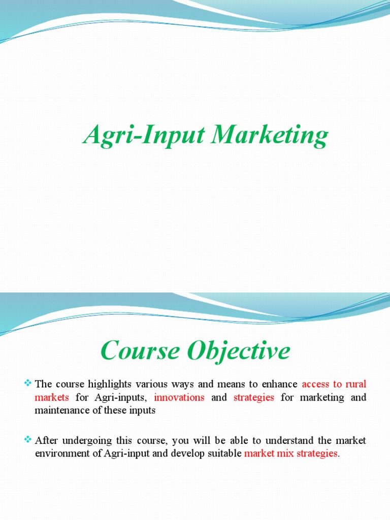 KEY Agricultural Inputs | Marketing | Behavior