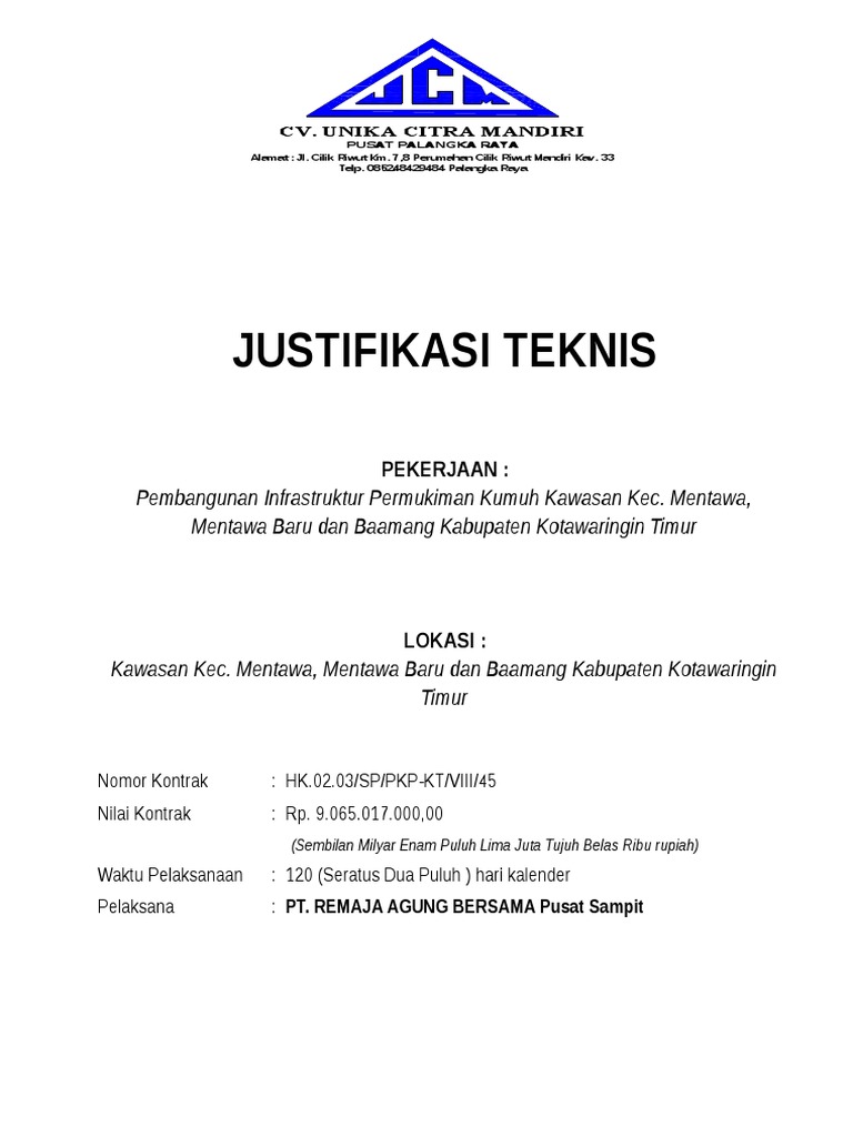 Justifikasi Teknis JJJ | PDF | Teknologi & Rekayasa