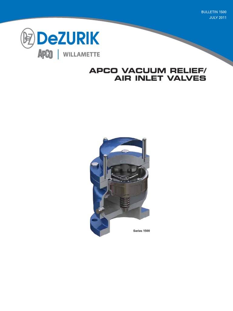 Apco Vacuum Reliefair Inlet Valves Avr 1500 PDF