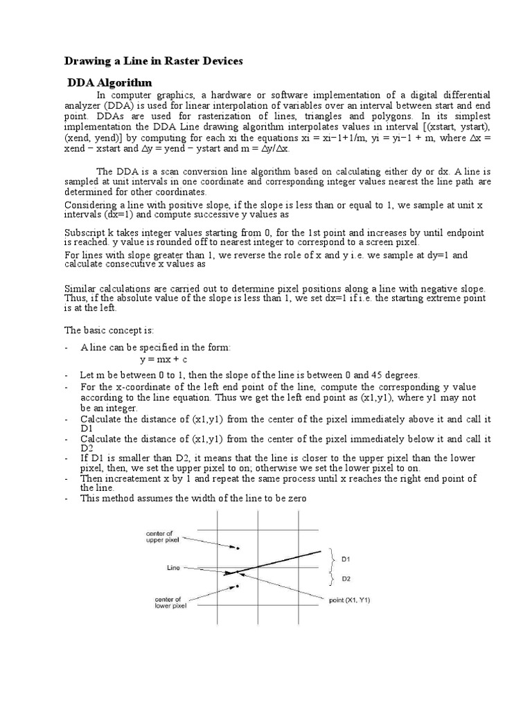 Line Algorithm | PDF | Cartesian Coordinate System | 2 D Computer Graphics